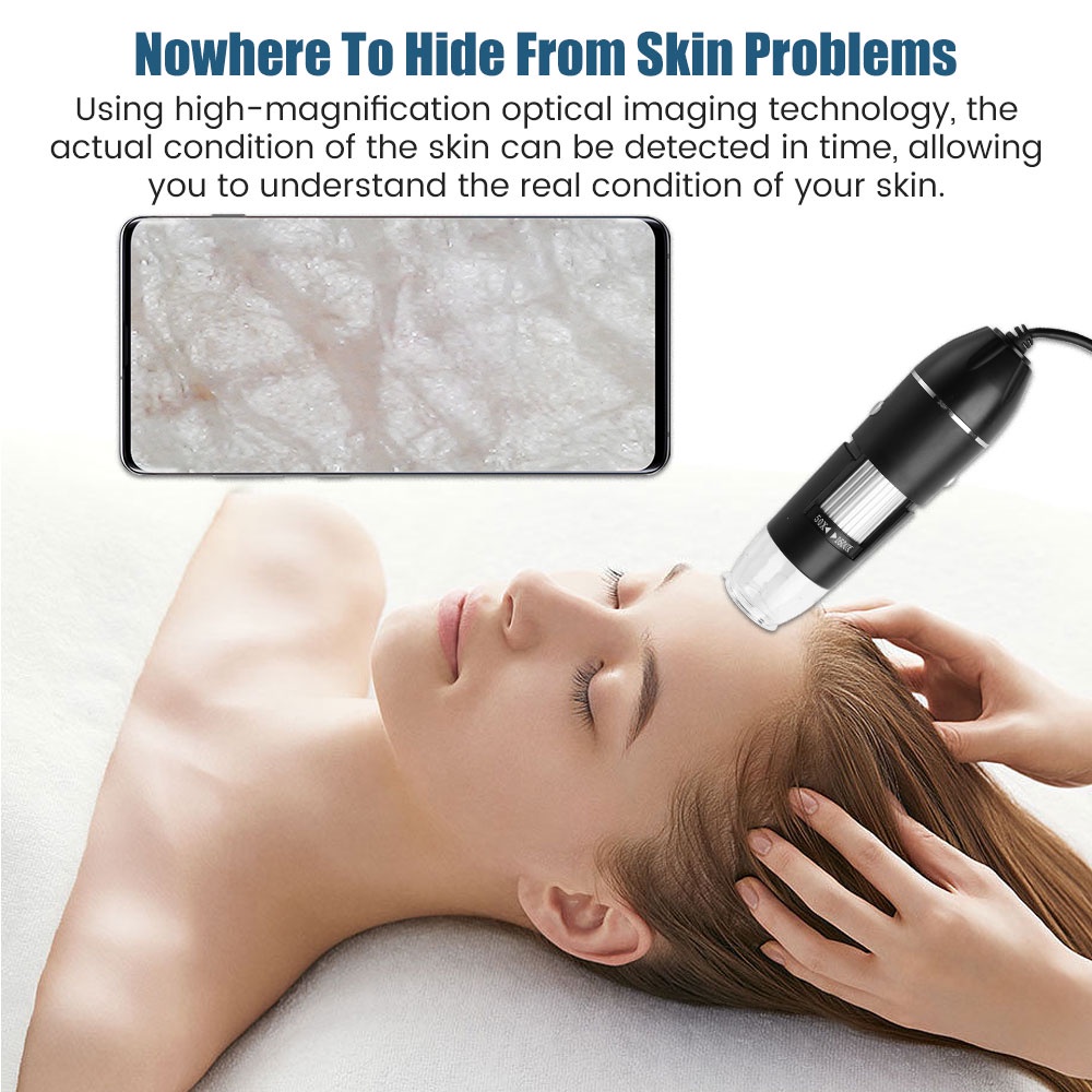Scalp Detection Pores Magnifier Wireless Dermatoscope Body Skin ...