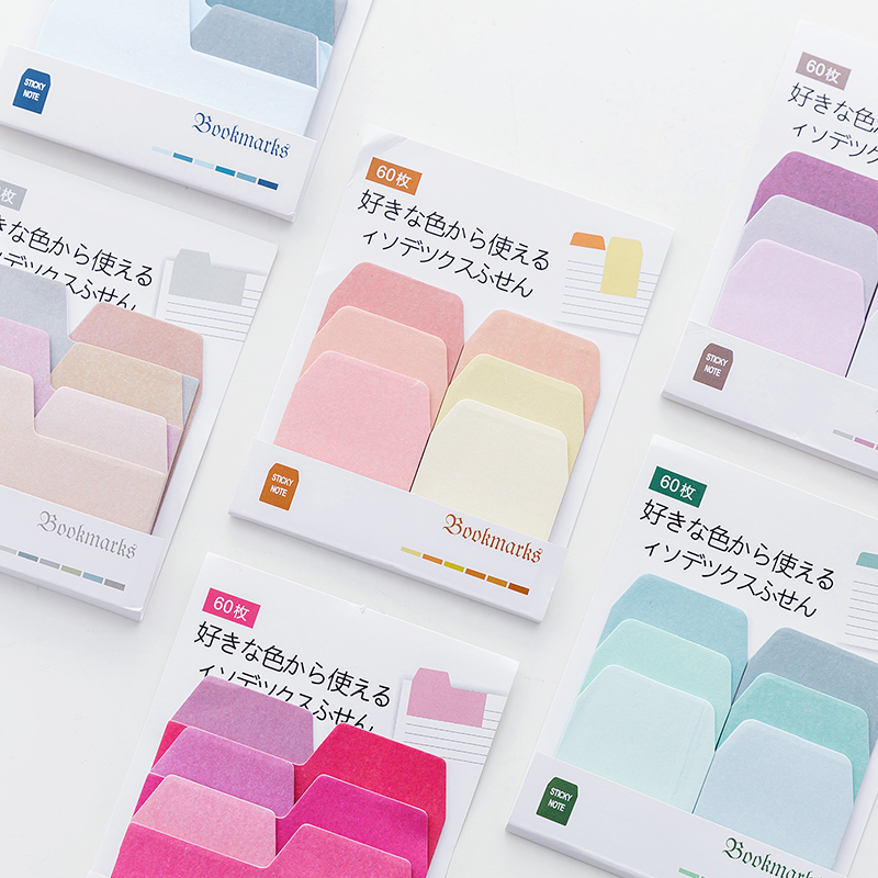 Japanese Style Solid Sticky Notes Color Memo Pad Mini Sticky Notes ...