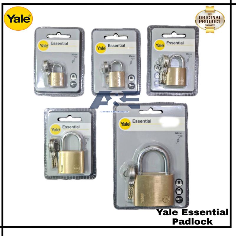 Yale Essential Padlock YE1- 25mm/ 30mm/ 40mm/ 50mm/ 60mm | Shopee ...