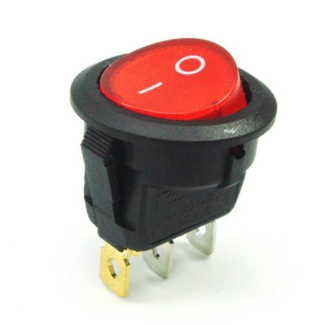 3 Pin On Off Round Switch + Light / Medium Pin Rocker Switch | Shopee ...