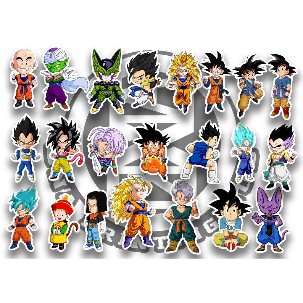 Chibi Dragon Ball Z Printed Stickers (waterproof & scratchproof ...
