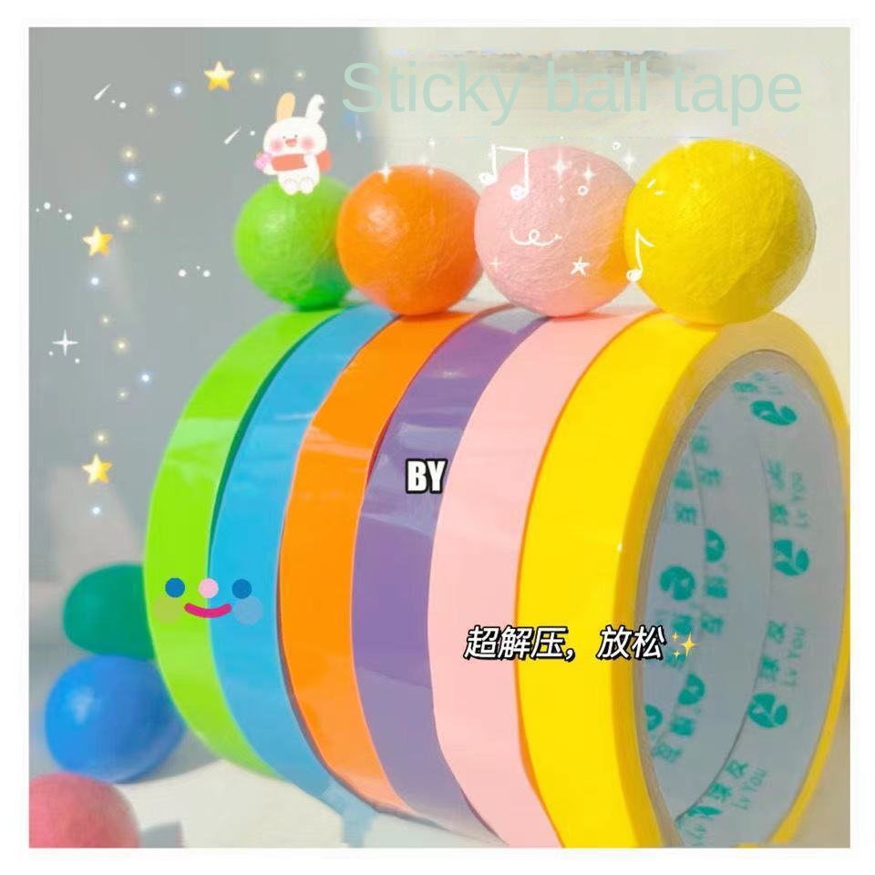 Color Sticky Ball Tape Rainbow Girl Heart Macaron diang Fluorescent diy ...