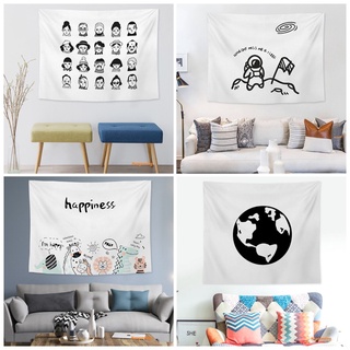 Custom Tapestry Simple Black Tapestry Wall Hanging Cloth Boys Bedroom ...