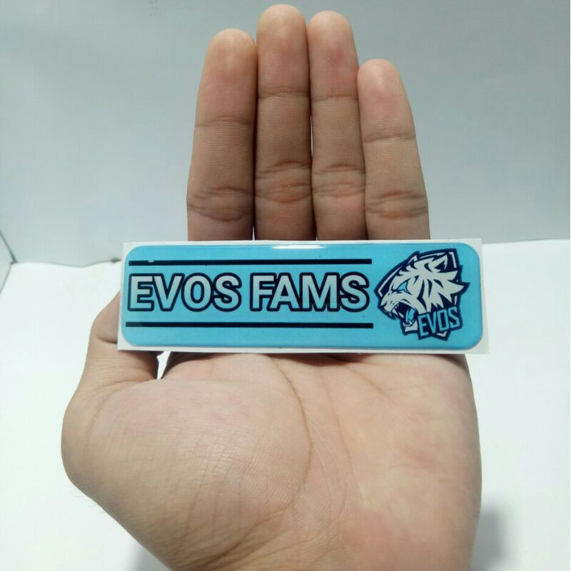 Flexible resin embossed sticker Emblem with Evos fans logo (evos fams ...