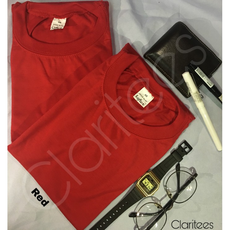 SOFTEX RED | ROUNDNECK | Plain Shirt | Shopee Philippines
