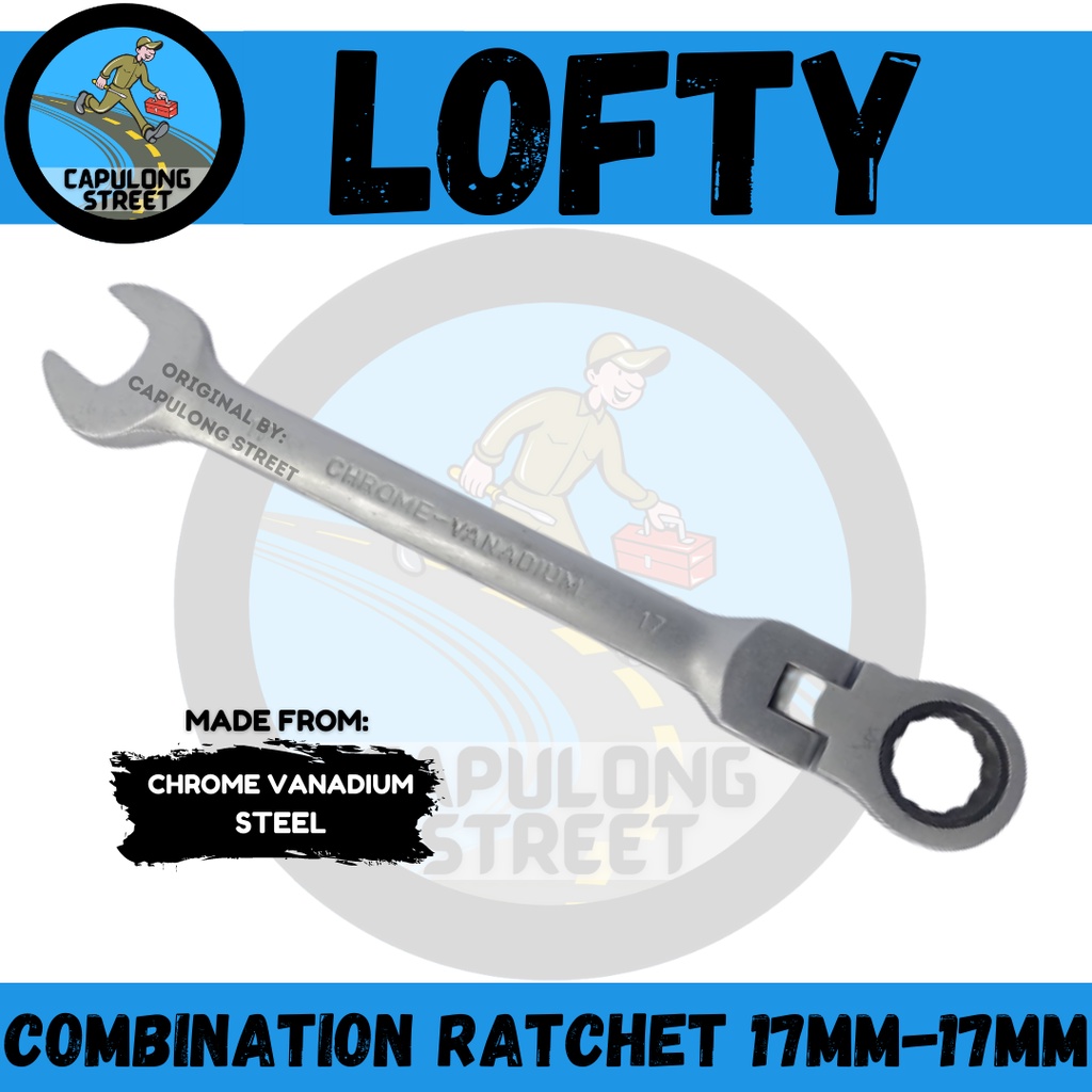 Capulong Street Lofty Combination Ratchet Wrench 17mm Mechanics Tools High Quality Heavy Duty ...