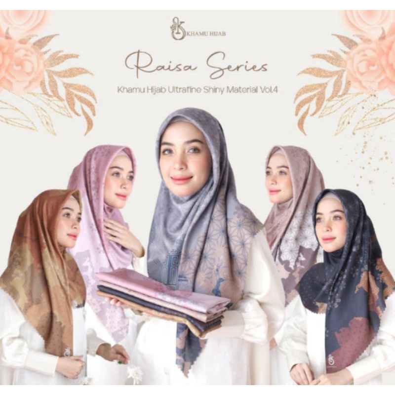 Khamu Hijab Voal Printing Premium Laser Cut / Quadrilateral Veil Motif ...