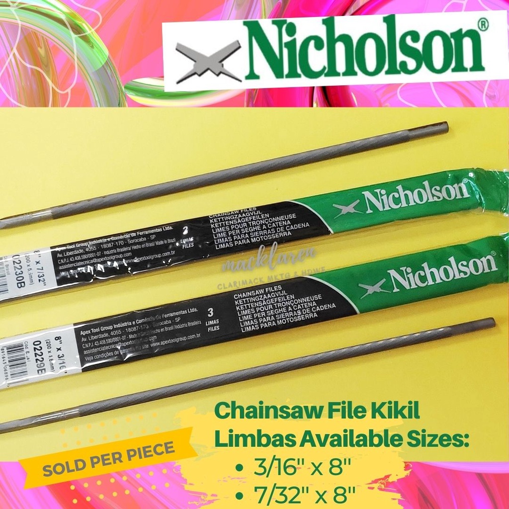 Chainsaw File - Kikil Limbas Sharpener Round File - Sizes 3/16" x 8 ...