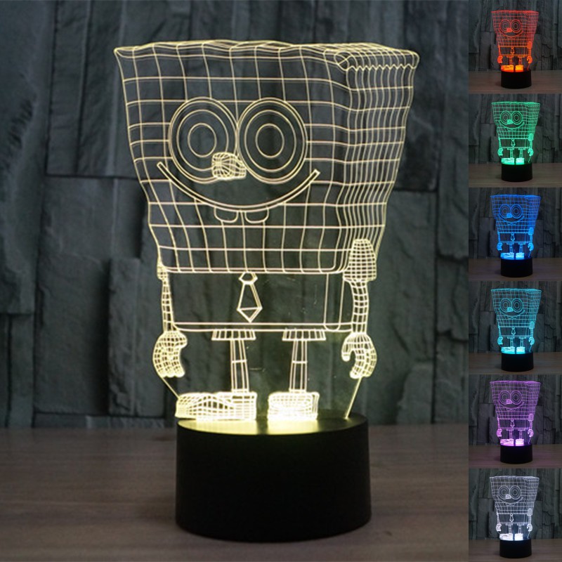 Sponge Bob 3D Night Light 7 Colors Gradient LED Table Lamp | Shopee ...