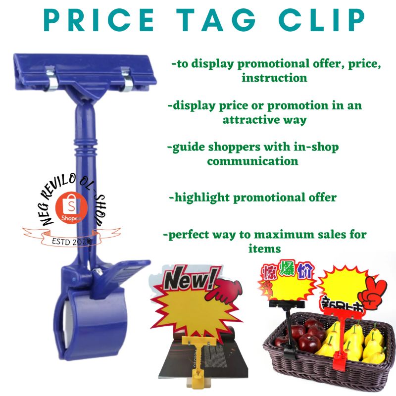 Price Tag Holder Clip for Promotional Offers and Display Label | Shopee ...