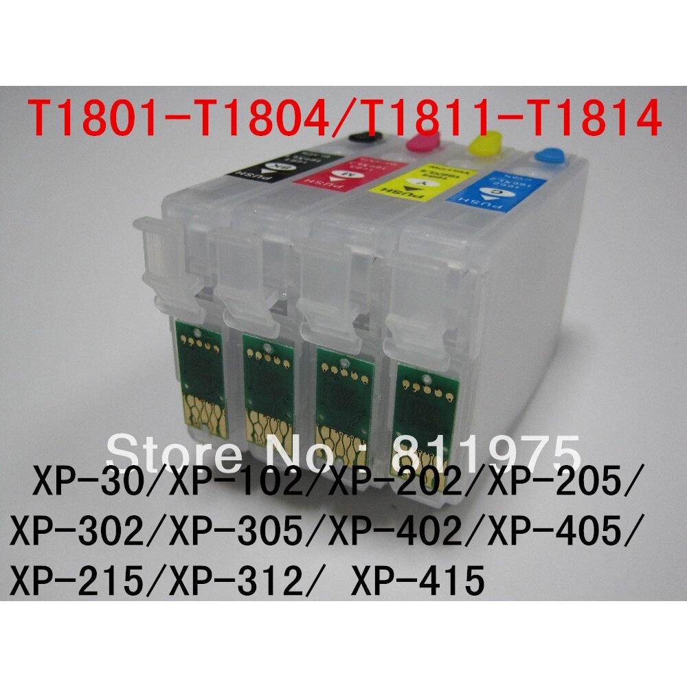 T1811 Refillable ink cartridge For Epson XP-30 XP-102 XP-202 XP-205 XP ...