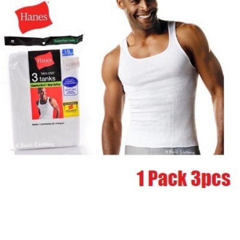Hanes Sando cotton White 3 PCs per pack | Shopee Philippines