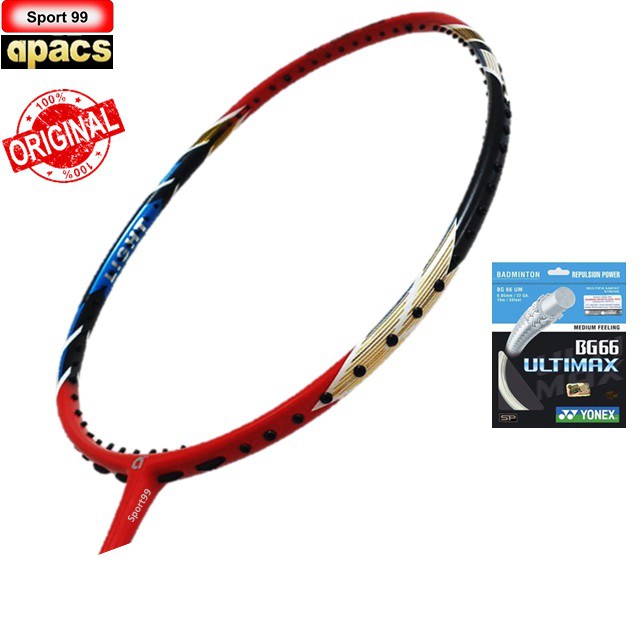 Apacs Virtuoso Light Install BG66Ultimax String Original Badminton ...