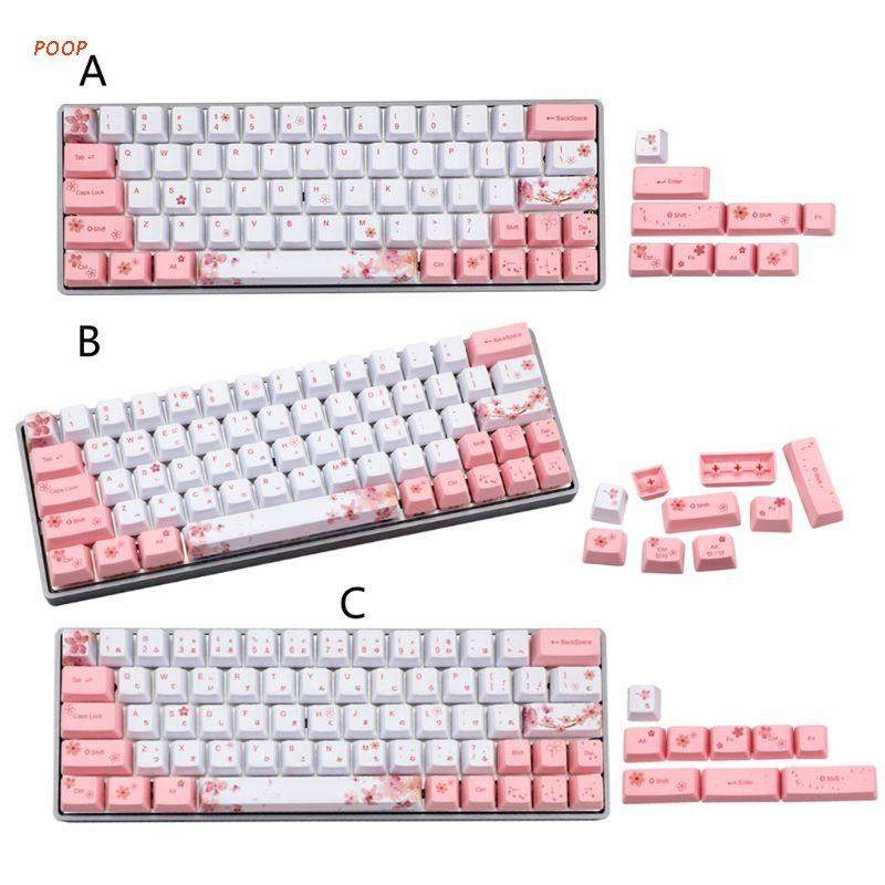 POOP OEM PBT Cherry Blossom Keycap Keyboard Keycaps Dye-Sublimation ...