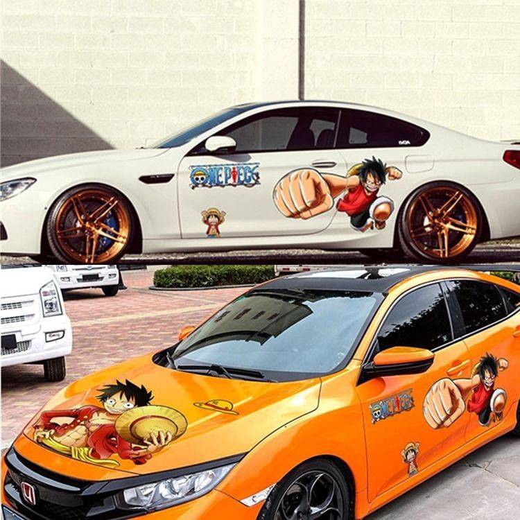 【spot goods】 Monkey D Luffy One Piece Car Sticker Kartun Anime Car Door ...