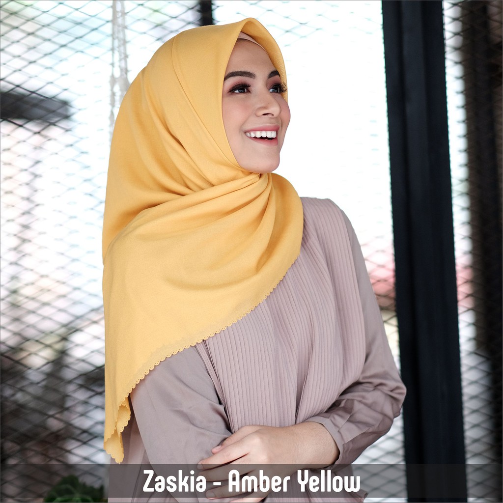 NEW Zaskia Amber Yellow Laser Cutting / Hijab Voal Sahara Laser Cutting ...