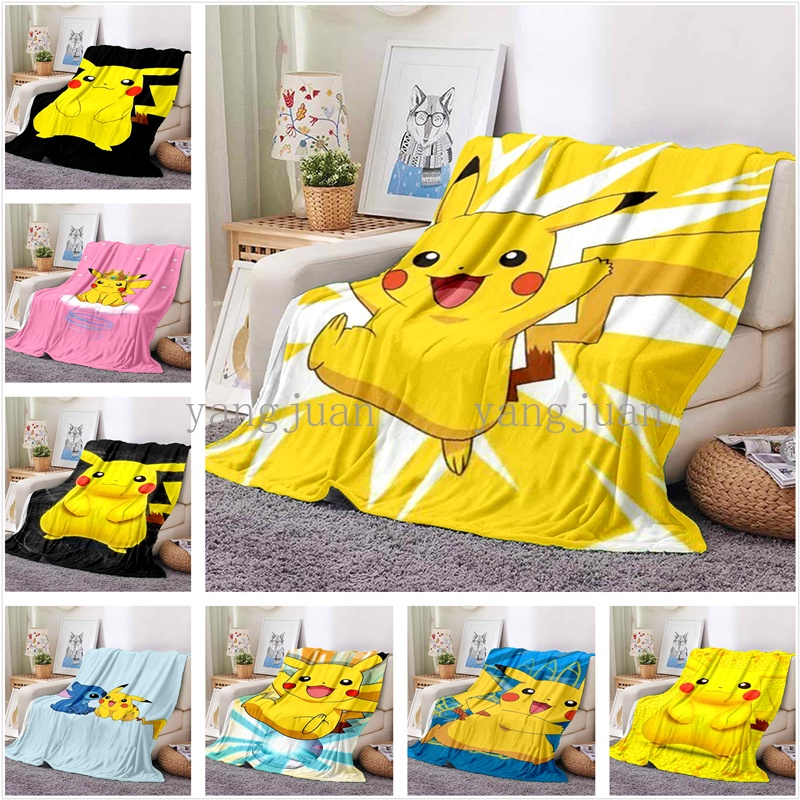 Cartoon Cute Pikachu Blanket Double-Sided Fleece-Plus Fleece Pokémon ...
