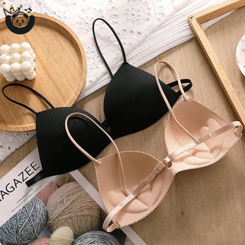 LATEST - Thin shoulder strap beautiful back bra without steel ring ...