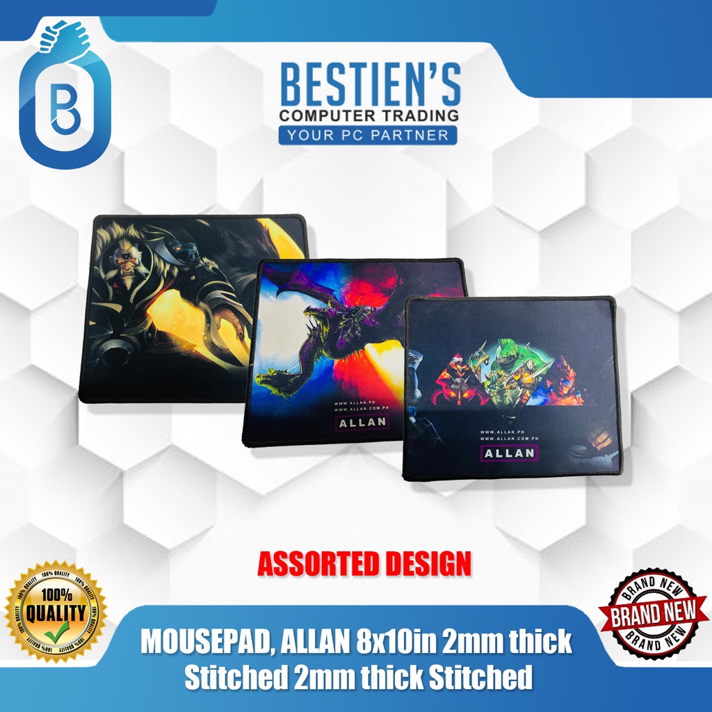 MOUSEPAD, ALLAN 8x10in 2mm thick Stitched 2mm thick Stitched | Shopee ...