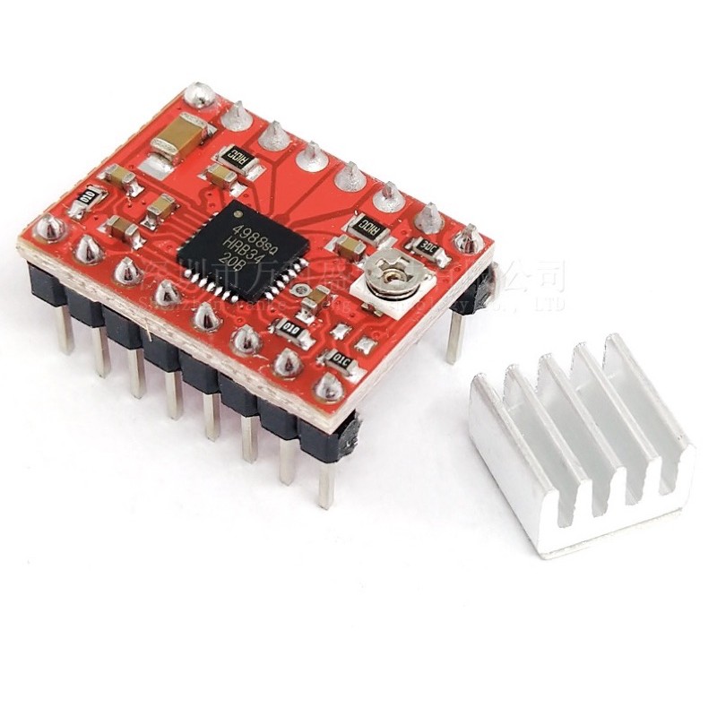 A4988 Stepping Motor Driver Red A4988 Stepper Module (for 3D Printer) + Heatsink | Shopee ...
