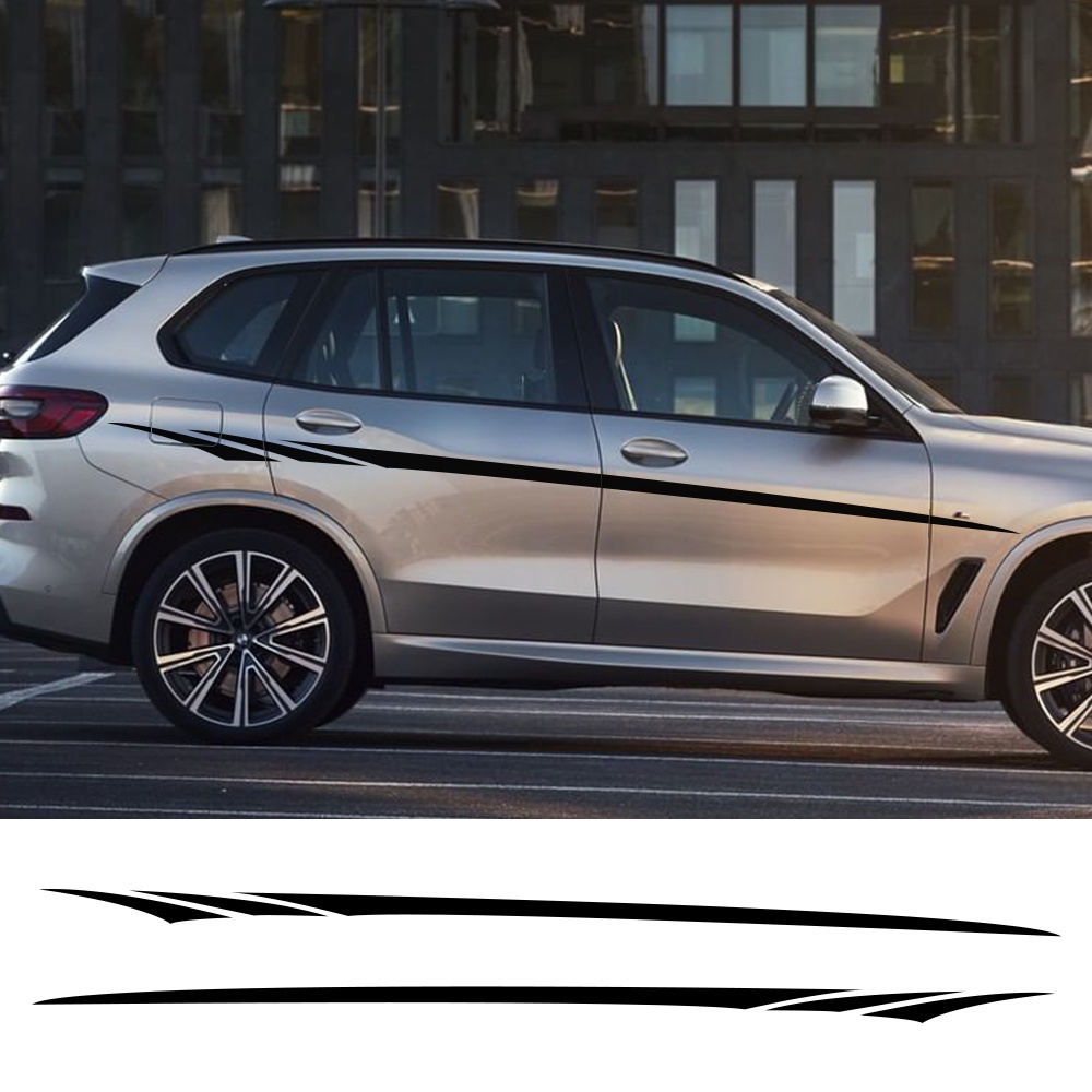 2pcs 280cmx10cm Styling Stickers Auto Side Body Vinyl Decals Long ...