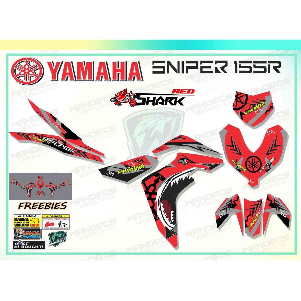 Yamaha Sniper 155r VVA Decals - Wandecs Shark Decal | Shopee Philippines