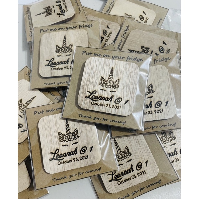Personalized Wooden Ref Magnet 5cm x 5cm | Shopee Philippines