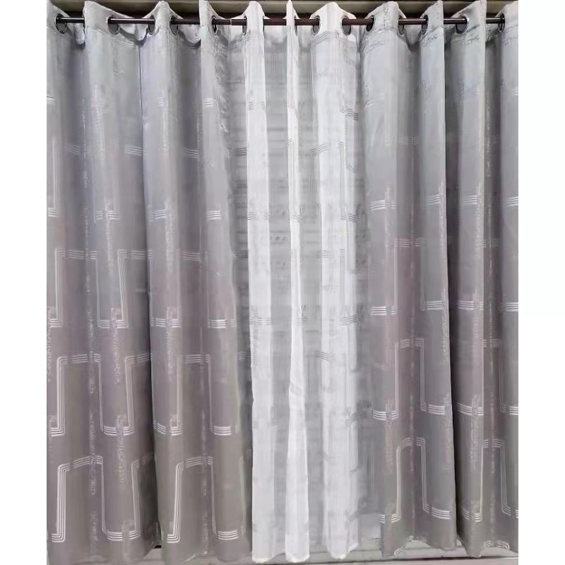 NEW SET OF 3 Elegant Brocade Curtain Set Kurtina With Ring (2pcs ...