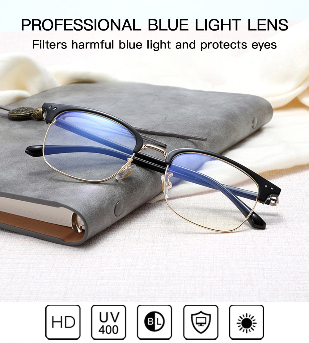 LUSEEN Anti Radiation Eyeglass For Man Woman TR Frame Replaceable Lens ...
