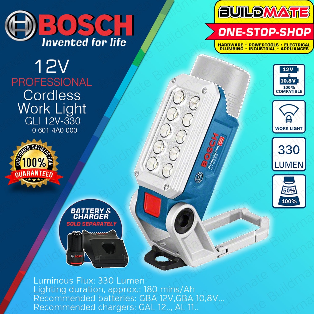 BOSCH Lithium Ion Li-Ion Cordless Battery LED Lamp Work Light GLI 12V ...