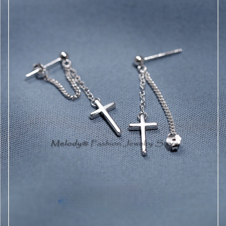 Hikaw Silver Long Earrings for Piercing Non Tarnish Earrings for Women ...