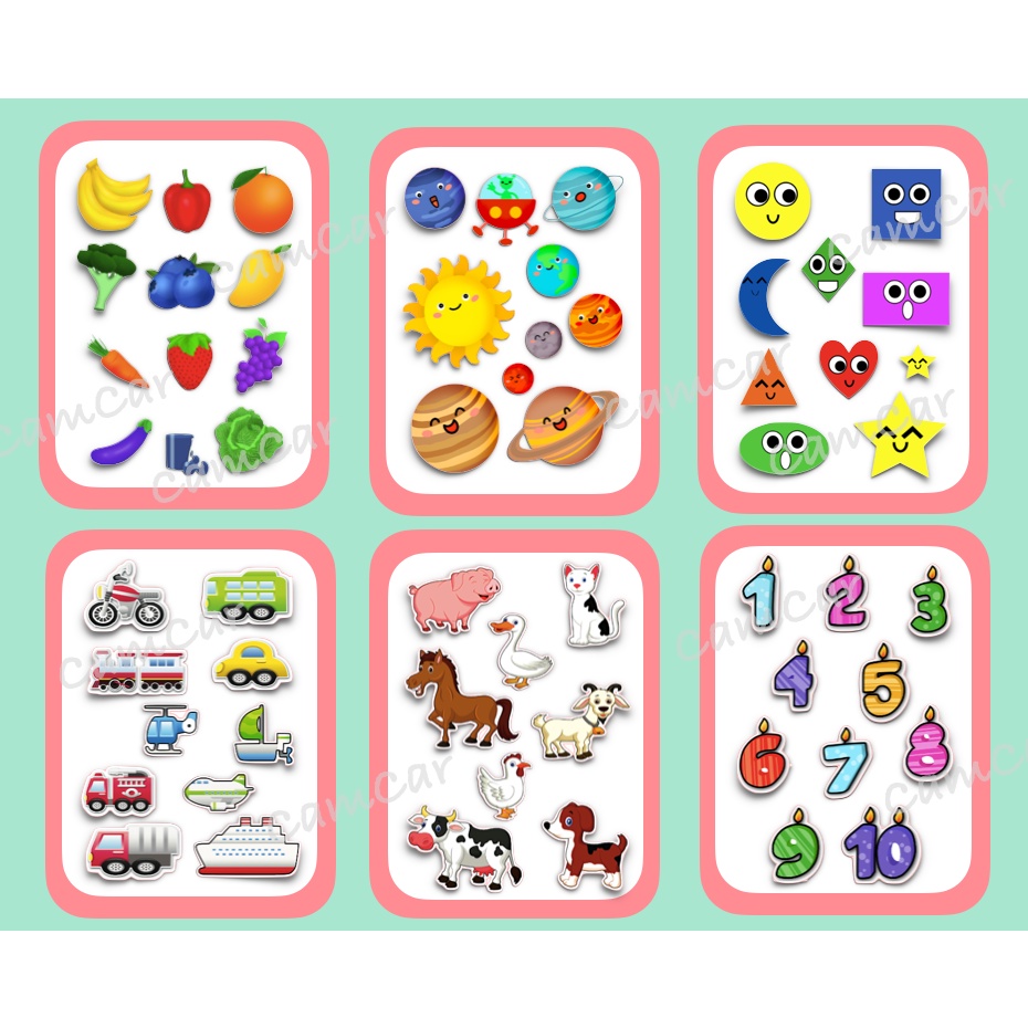 Educational STICKERS for kids: shapes, ABC, Numbers, Colors, Fruits ...