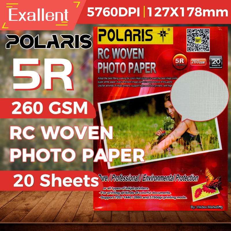 A4/3R/4R/5R Polaris Rc Woven Photo Paper 260Gsm 20Sheets | Shopee ...