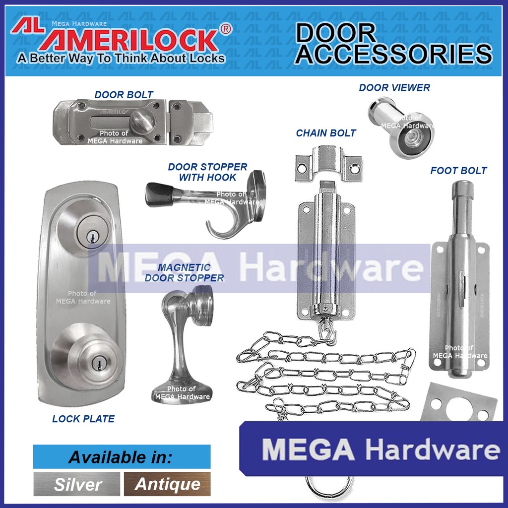 Amerilock Door Viewer / Chain Bolt / Foot Bolt / Door Accessories /Lock ...
