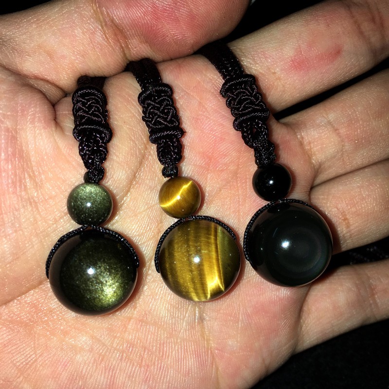 Pure Natural Color Eye Obsidian Pendant (With Rope) Jinyao Stone ...