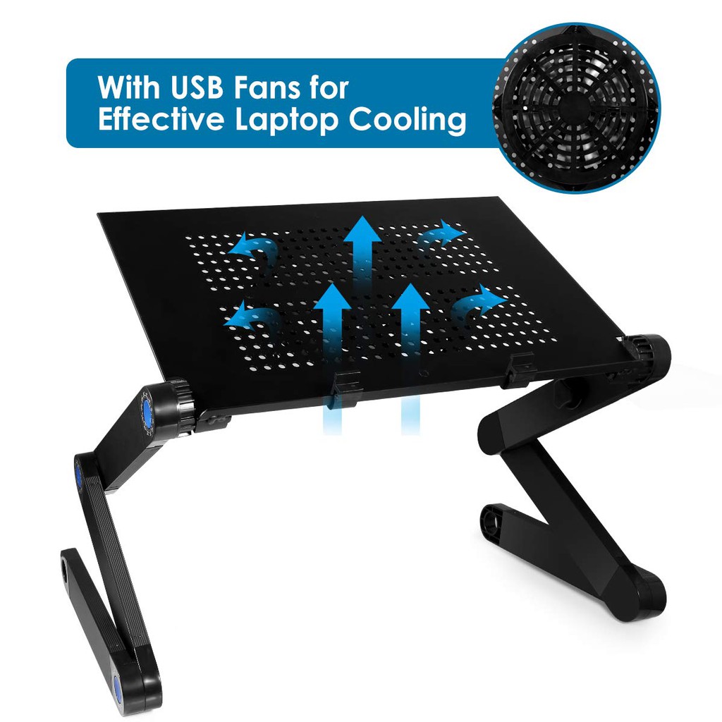 Portable Adjustable Aluminum Laptop Desk Stand Table Vented Ergonomic ...