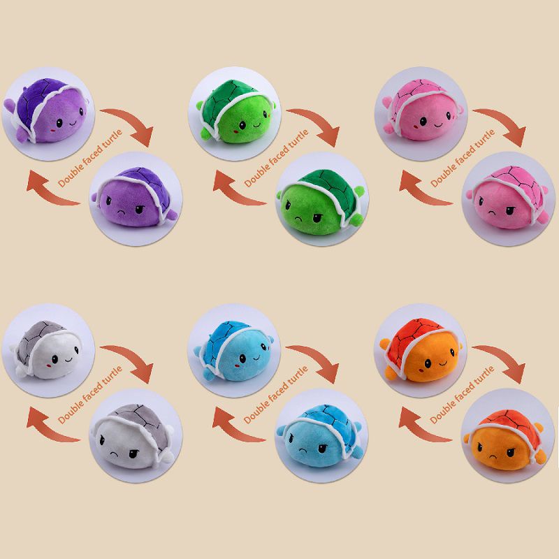 Cute And Soft Double-sided Flip Turtle Plush Toy Ideal Childrens For ...