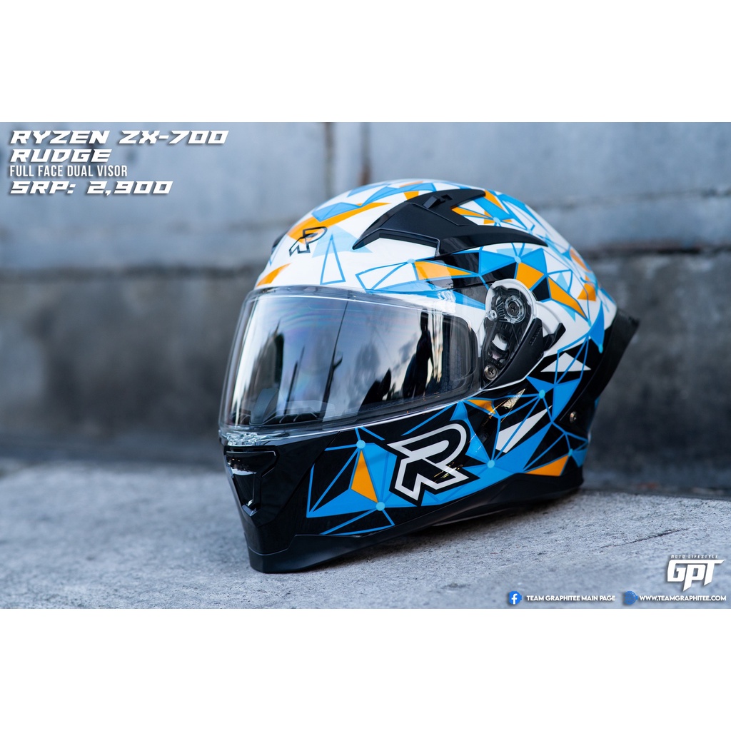 RYZEN HELMET ZX 700 RUDGE FULL FACE DUAL VISOR | Shopee Philippines