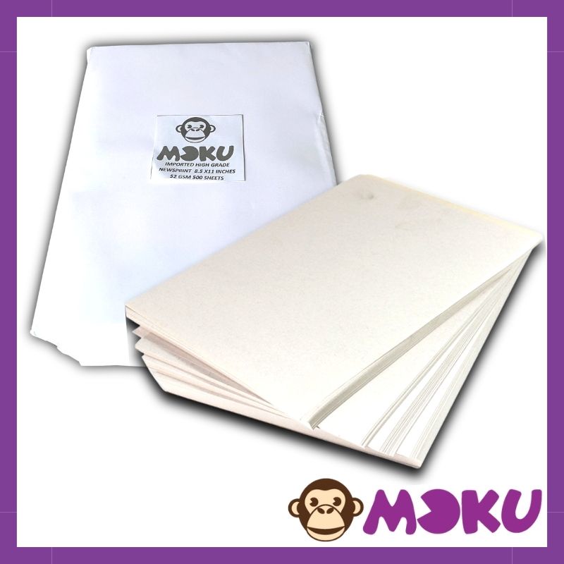 MOKU Newsprint Paper 500 sheets Short 52 GSM (1 Ream) | Shopee Philippines