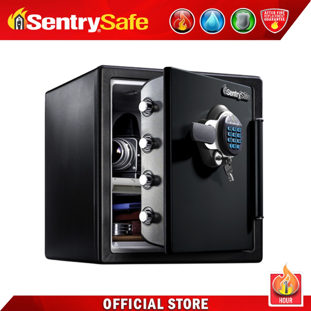SENTRY SAFE SFW123GTC 1-Hour Fire + Water + Security Large Vault with Digital lock with Key ...
