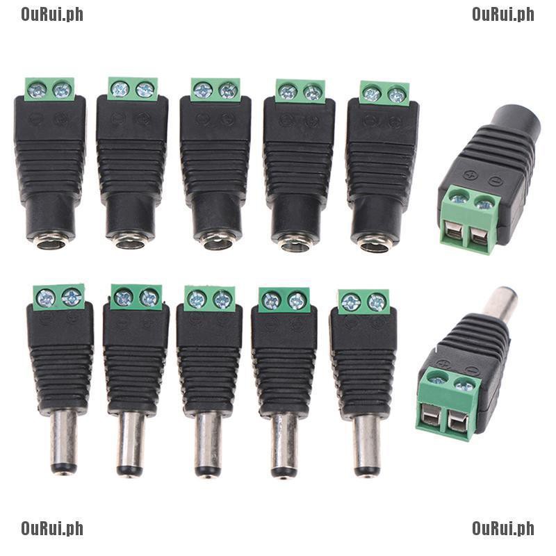 HS 5Pairs 2.1x5.5mm dc power cable jack adapter connector plug cctv ...