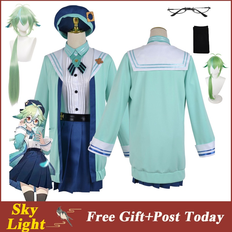 Anime Genshin Impact Sucrose Cosplay Costume Saccharose Wigs Shoes Suit ...
