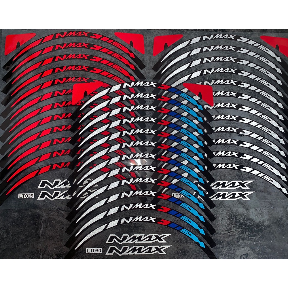 Motorcycle wheel sticker reflective rim scooter hub strips decal ...