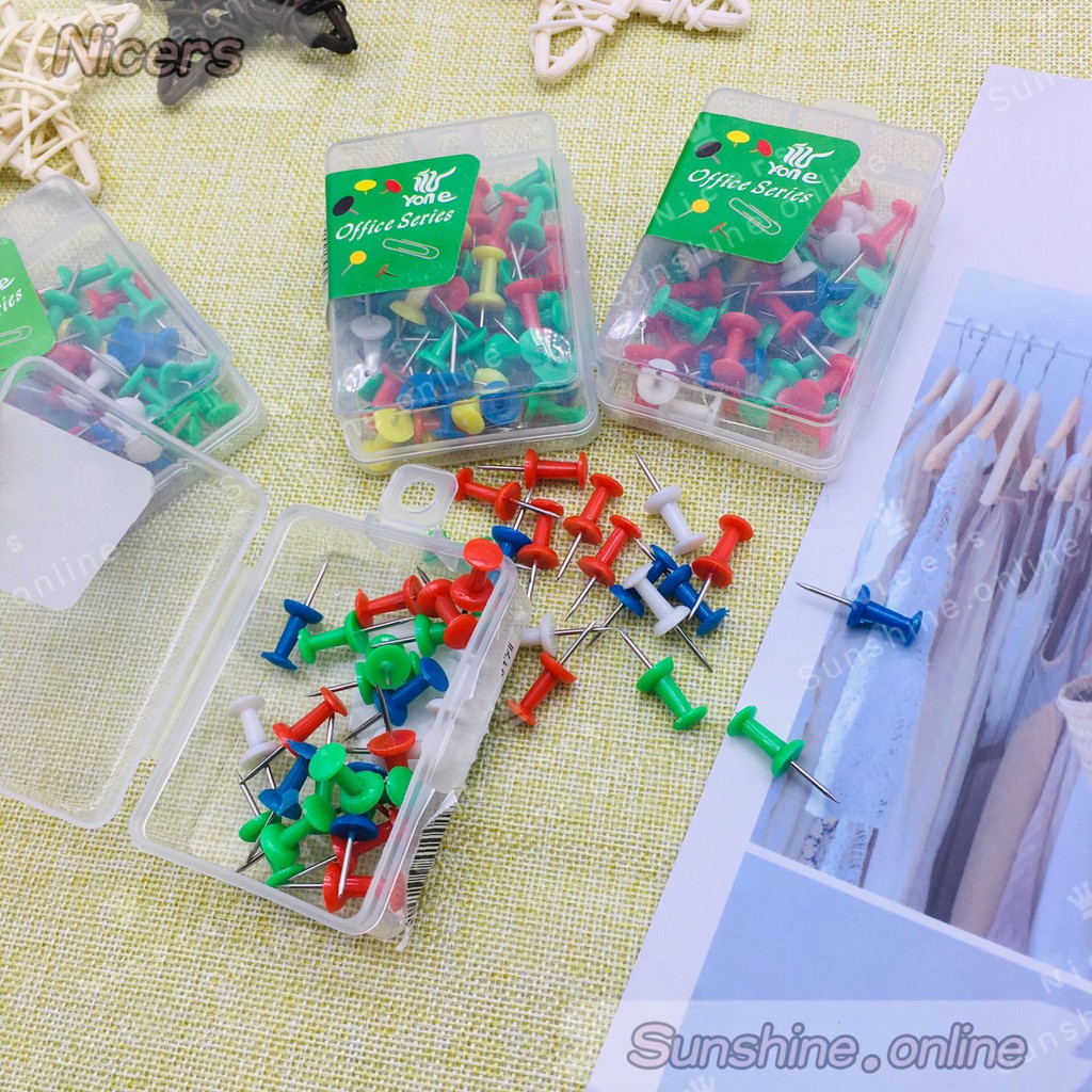 Colored Push Pins 40pcs W/box office series | Shopee Philippines