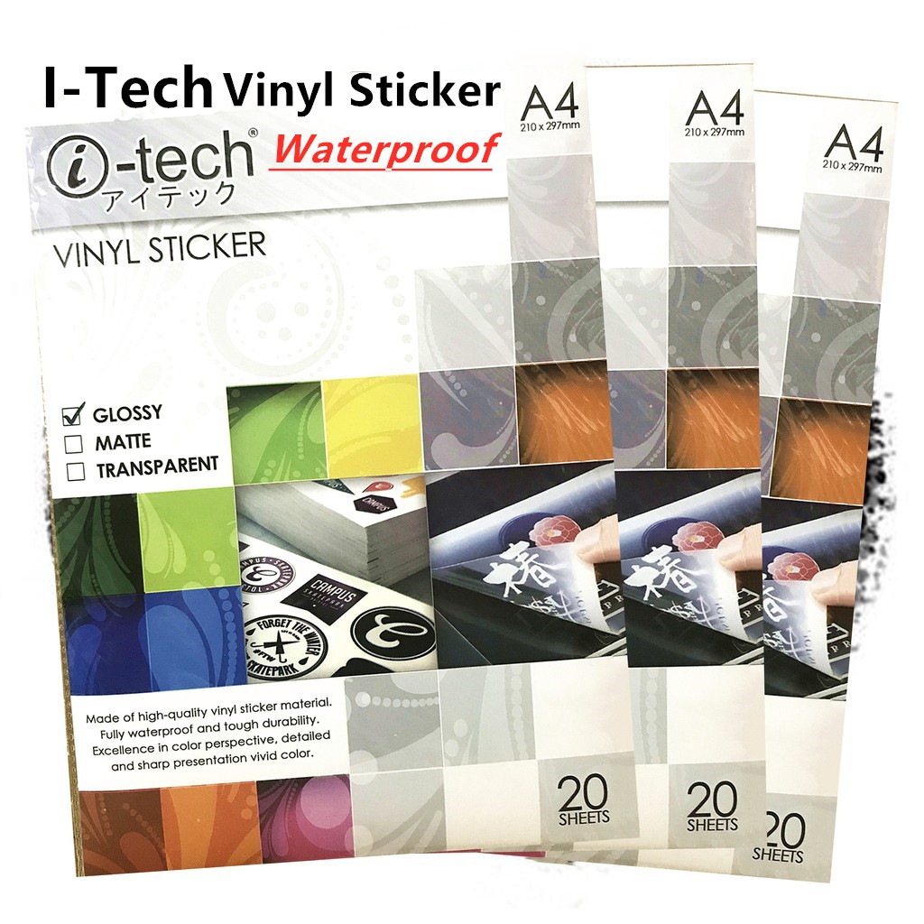Vinyl Sticker Waterproof A4 Matte/Glossy/Transparent 20Sheets/pack I-Tech Brand | Shopee Philippines
