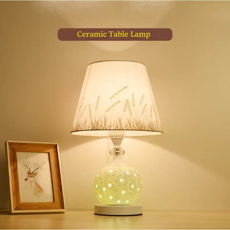 IKEA Ceramic Table Lamp Table Lamp Bedside Table Lamp Lampu Meja Bilik ...