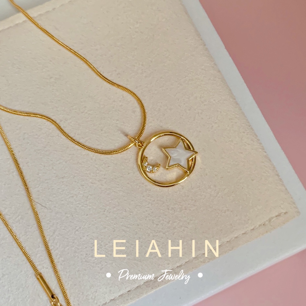 LEIAHIN Fashion Necklace 18k Gold Tala Shell Moon Star Hitagi Pendant ...