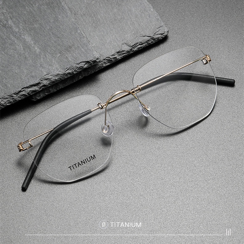 Nordic style screw free design, ultra-light titanium wire rimless ...