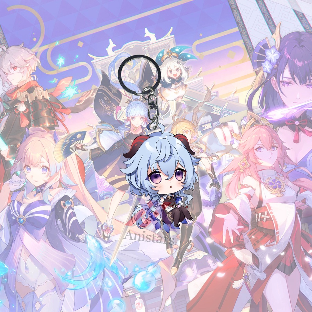 GANTUNGAN Genshin Impact Ganyu Hanger 04- Key Chain - Souvenir - Anime ...