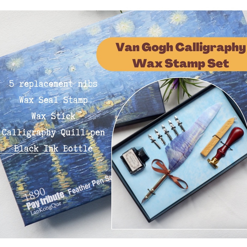 SALE! Van Gogh Feather wax letter pen Calligraphy Feather Quill dip pen ...